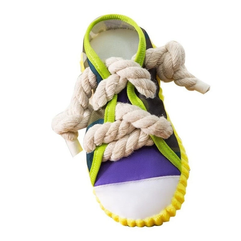 Dog Slipper Toy Squeaky Shoe-Shaped Chew & Tug Toy